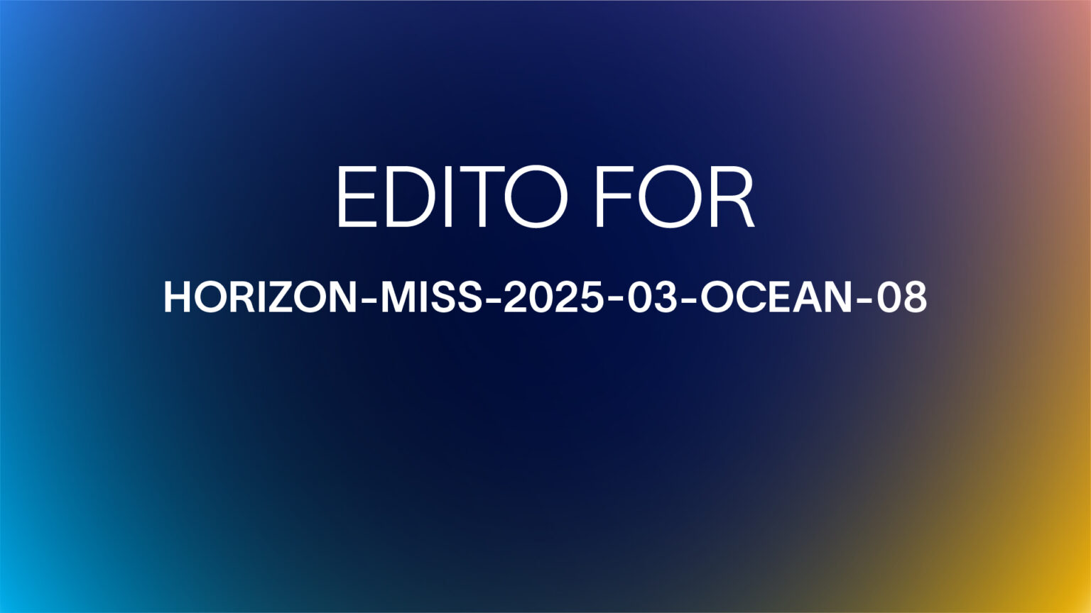 European Digital Twin Ocean - Powered by EDITO - EDITO